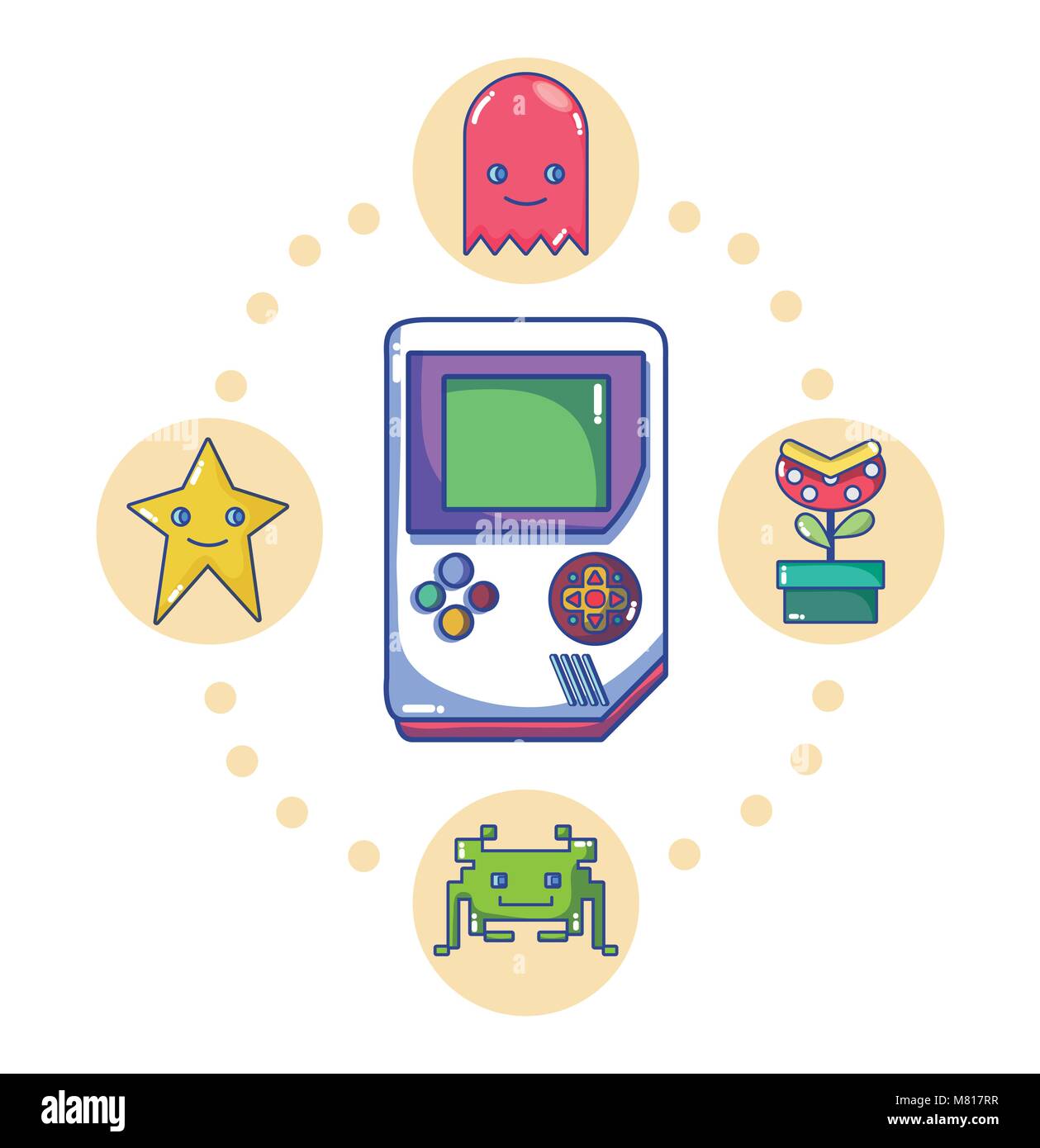 Retro videogame console with characters Stock Vector Image & Art - Alamy