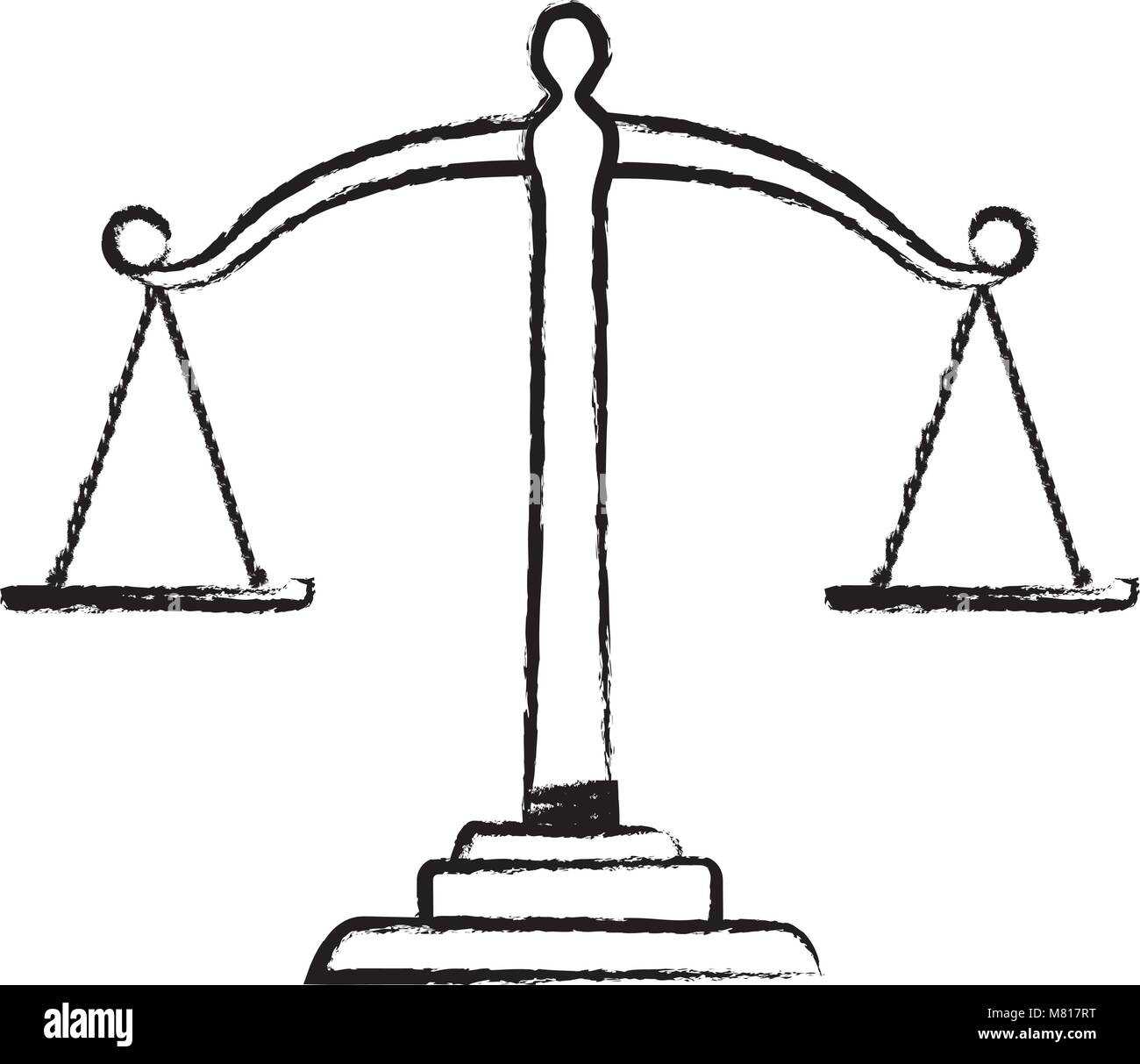 sketch of law scale icon over white background, vector illustration ...
