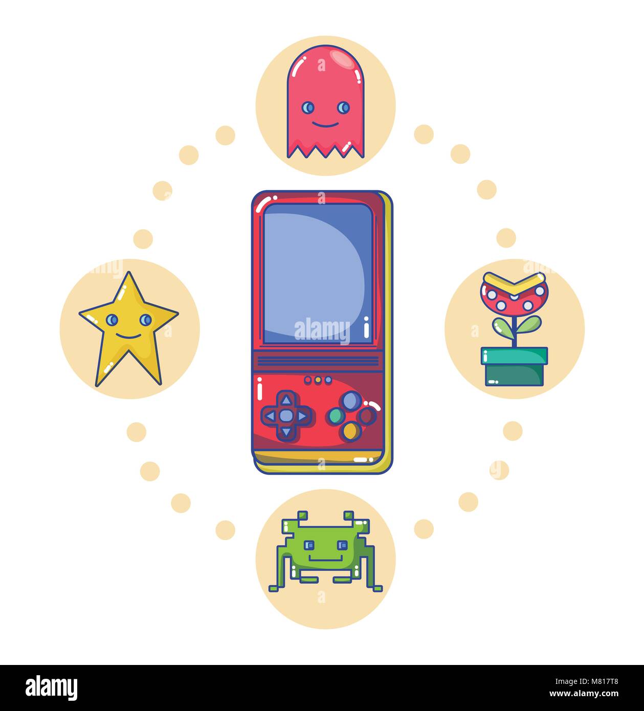 Retro videogame console with characters Stock Vector Image & Art - Alamy
