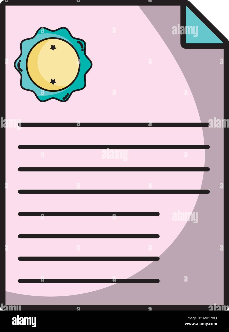 paper document business with label sticker Stock Vector Image & Art - Alamy