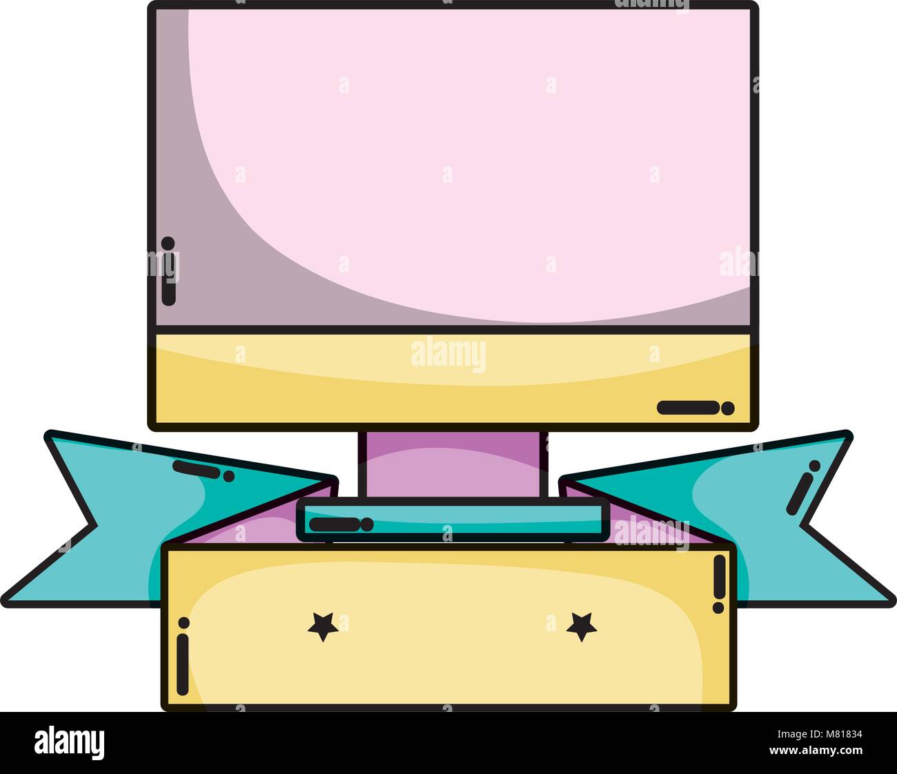 electronic screen computer technology with label Stock Vector Image ...