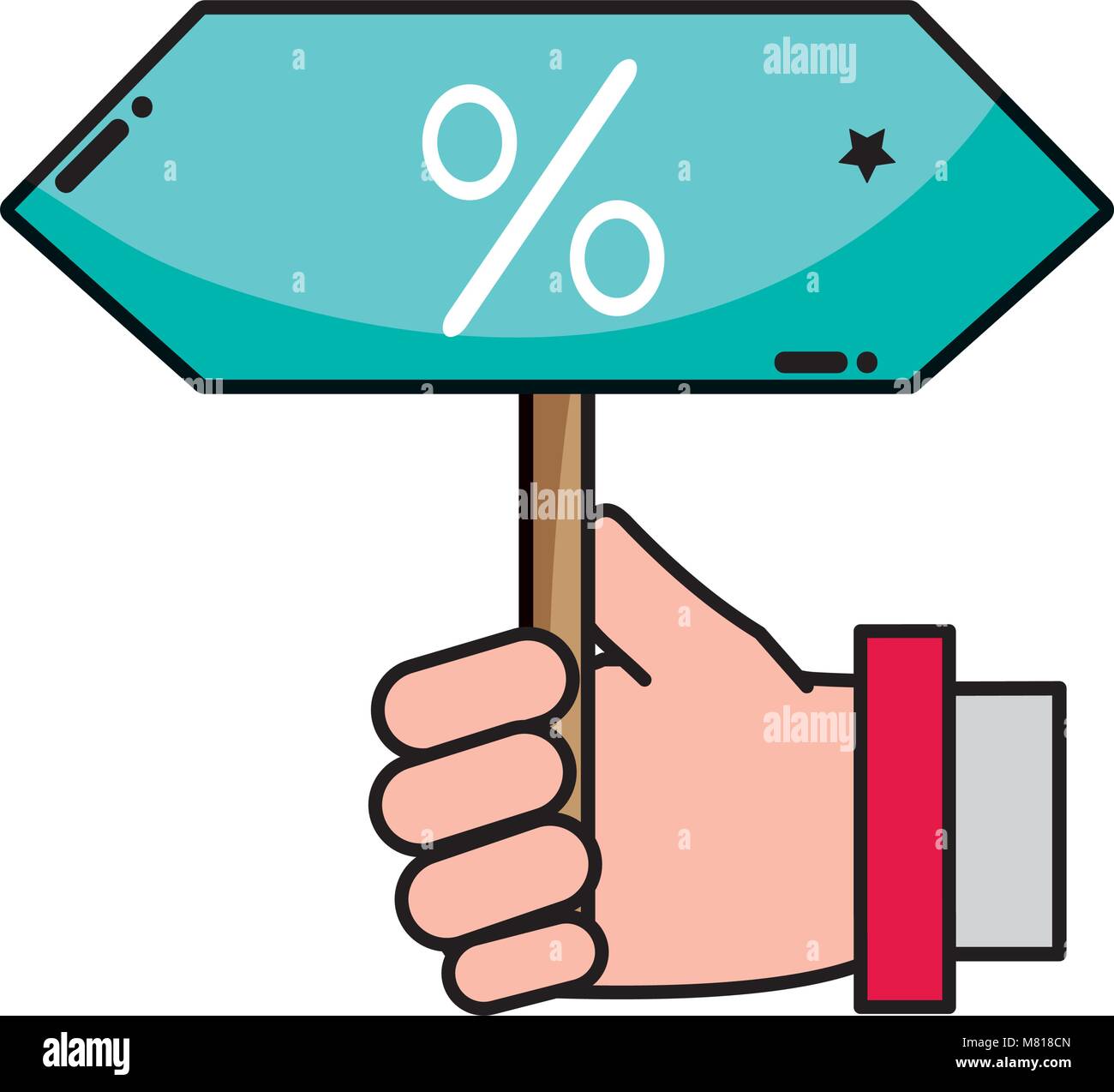 hand with arrow business percent symbol Stock Vector Image & Art - Alamy