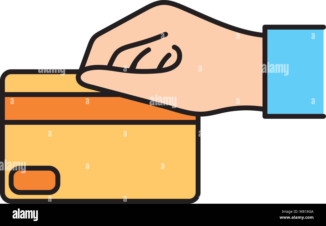Personal hand holding credit Stock Vector Images - Alamy