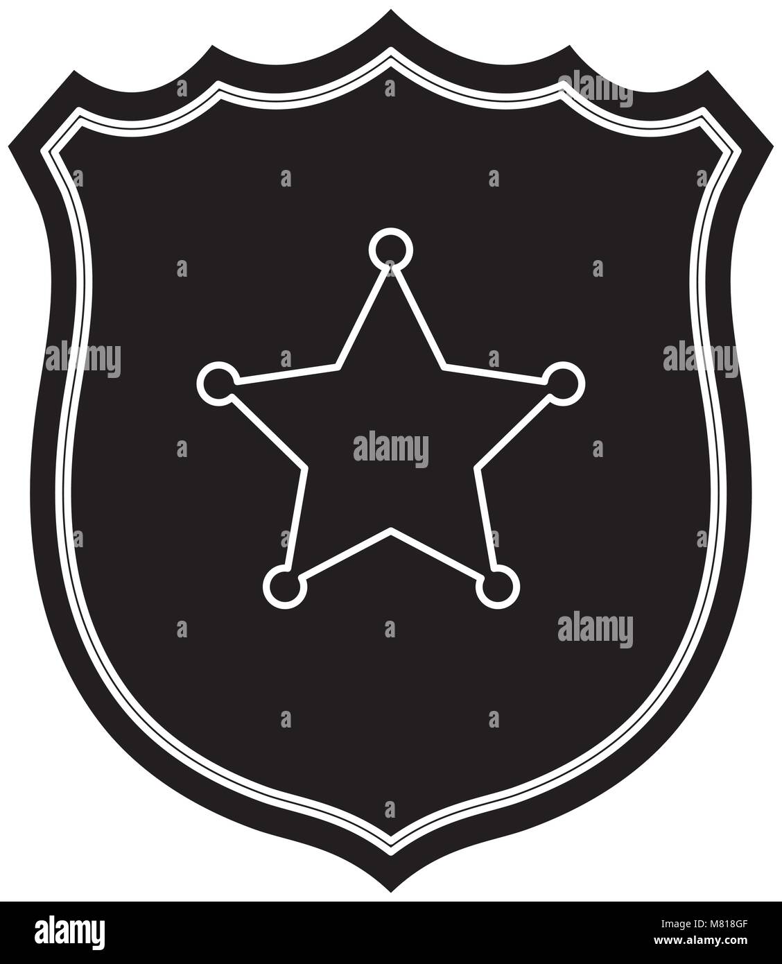 Sheriff shield icon over white background, vector illustration Stock ...
