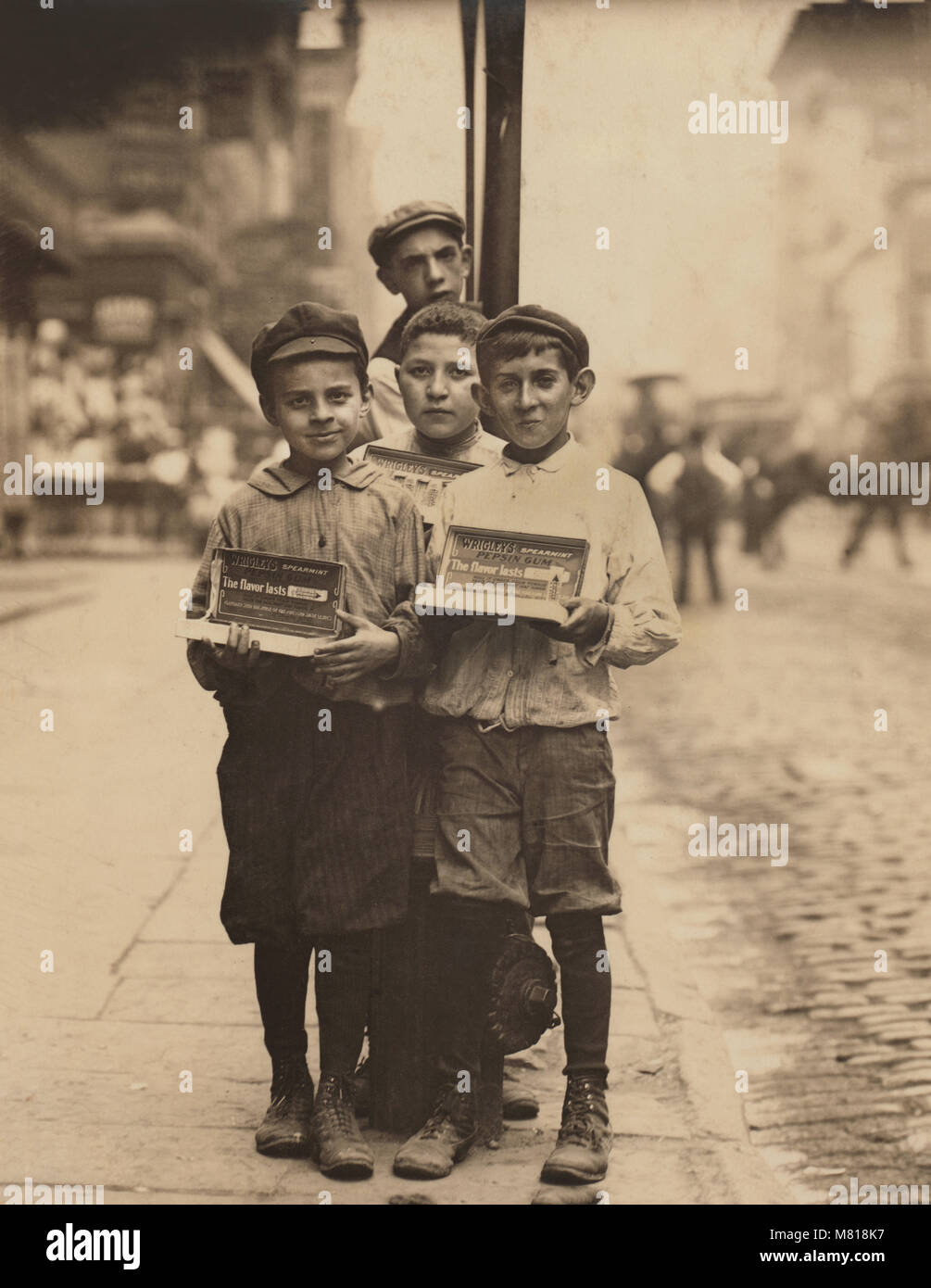Young Boys Selling Gum, Bowery, New York City, New York, USA, Lewis ...