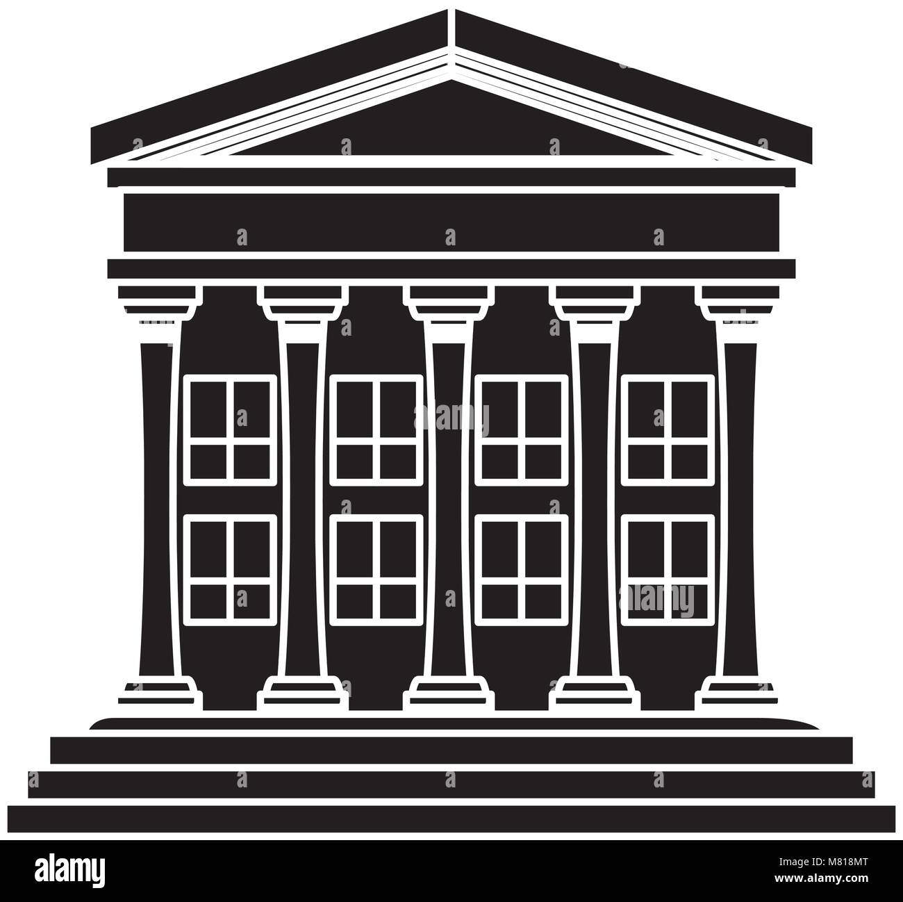 Court building icon over white background, vector illustration Stock ...