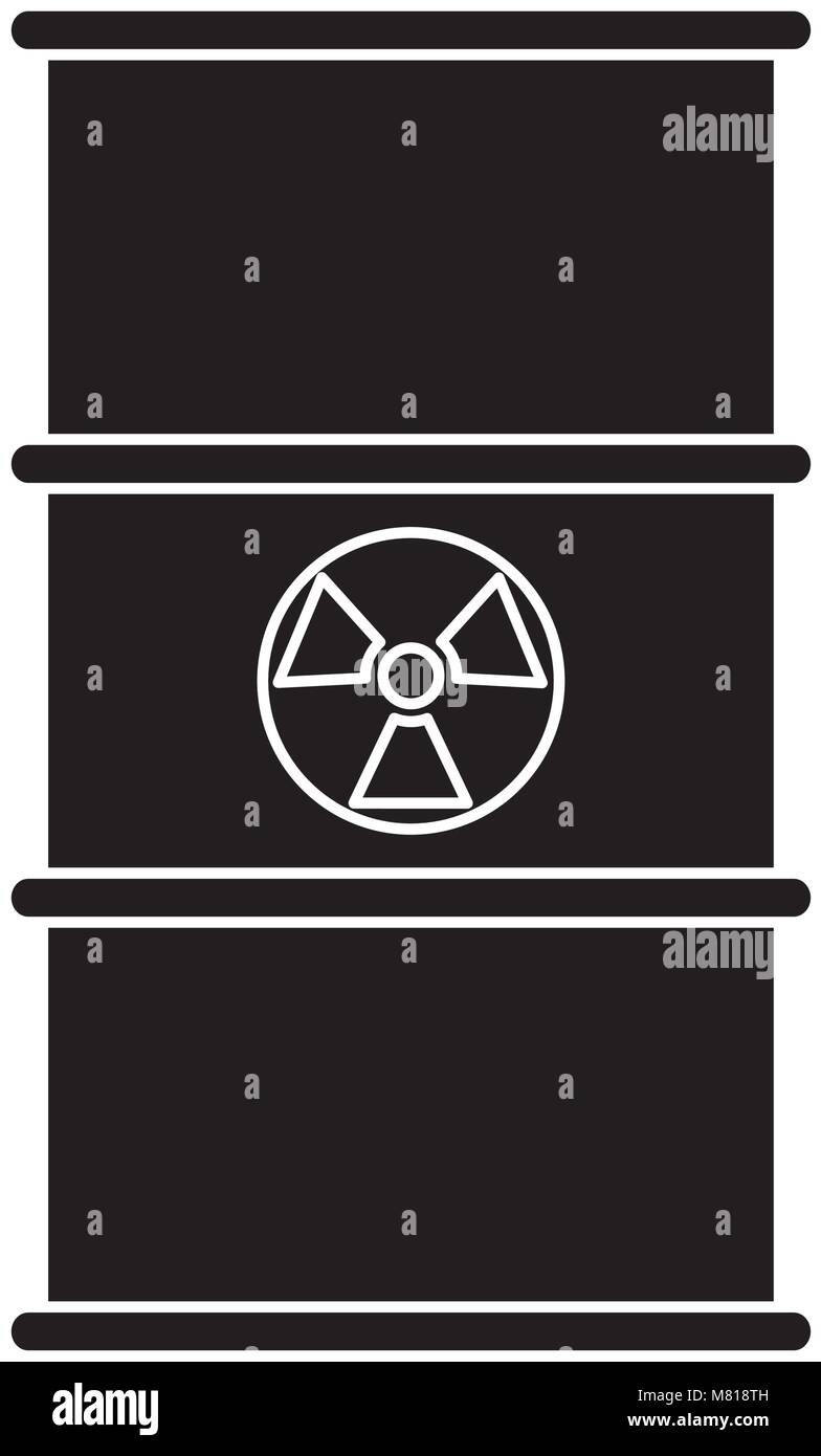 nuclear barrel icon over white background, vector illustration Stock ...