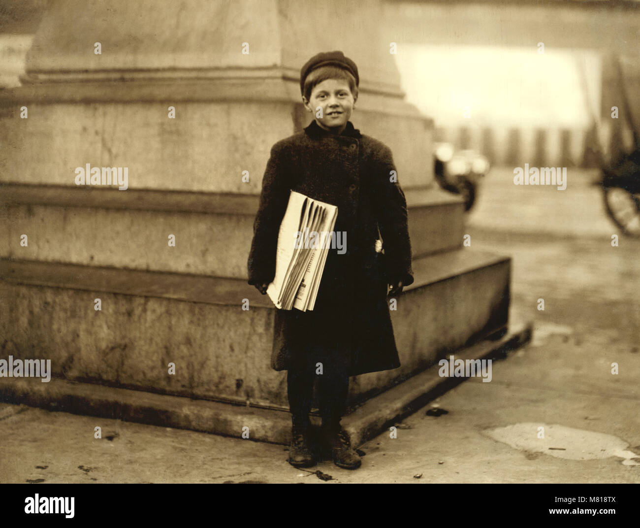 Thomas Messina, 8 years old, Newsboy, Full-Length Portrait, Hoboken ...
