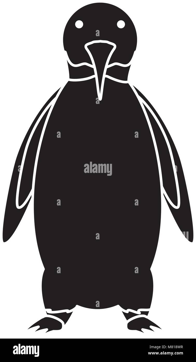 Cute penguin icon over white background, vector illustration Stock ...