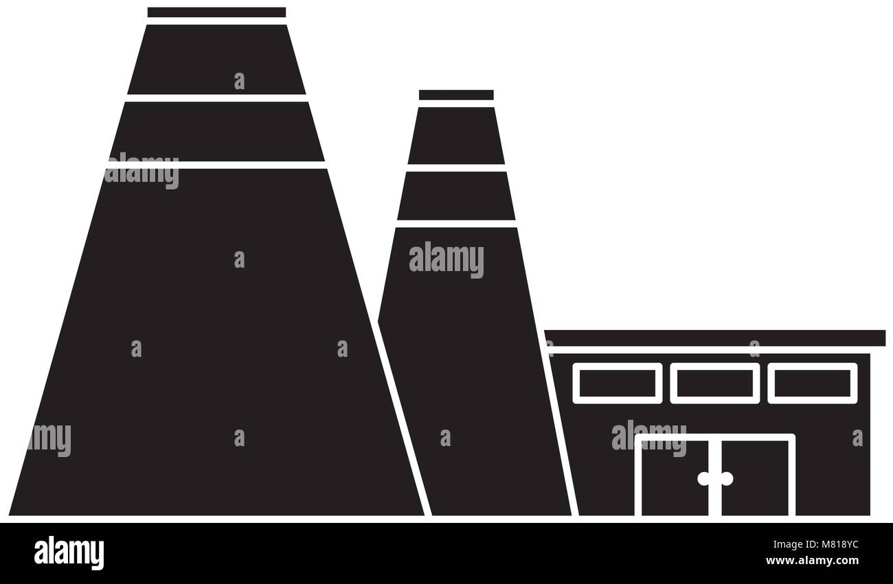 Industrial building icon over white background, vector illustration ...