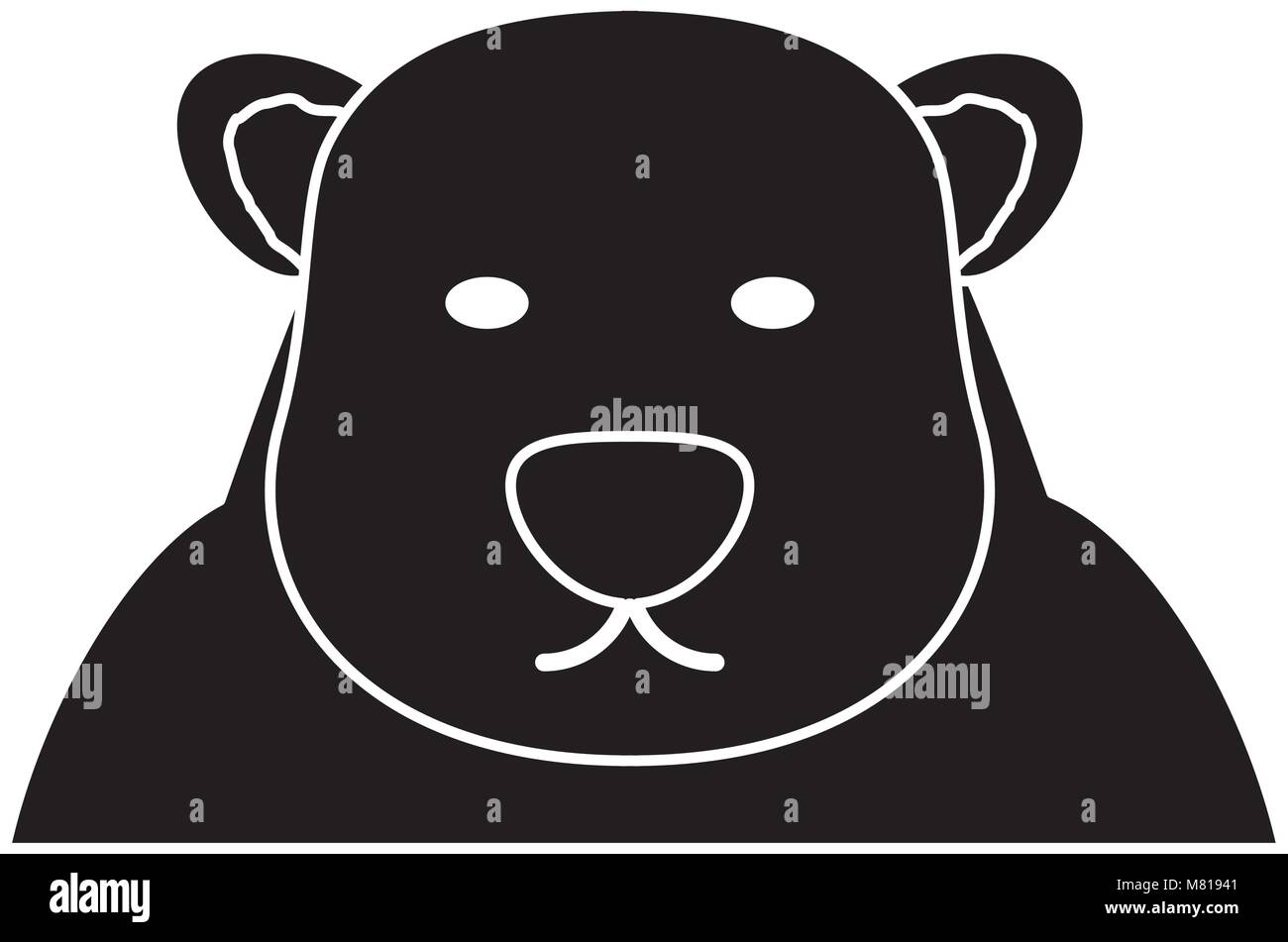 Polar Bear Icon Over White Background Vector Illustration Stock Vector