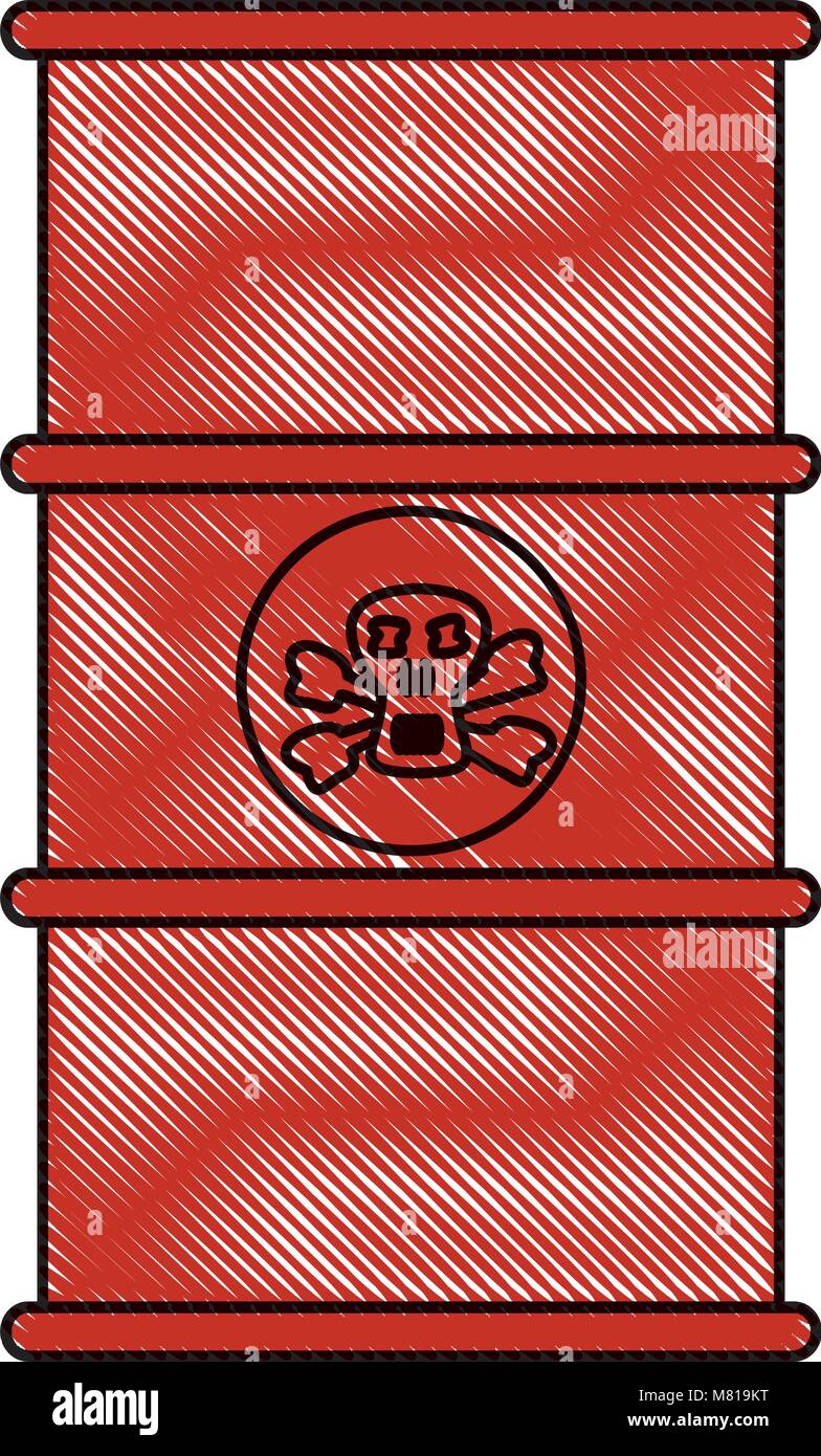 Toxic waste barrel icon over white background, colorful design. vector ...