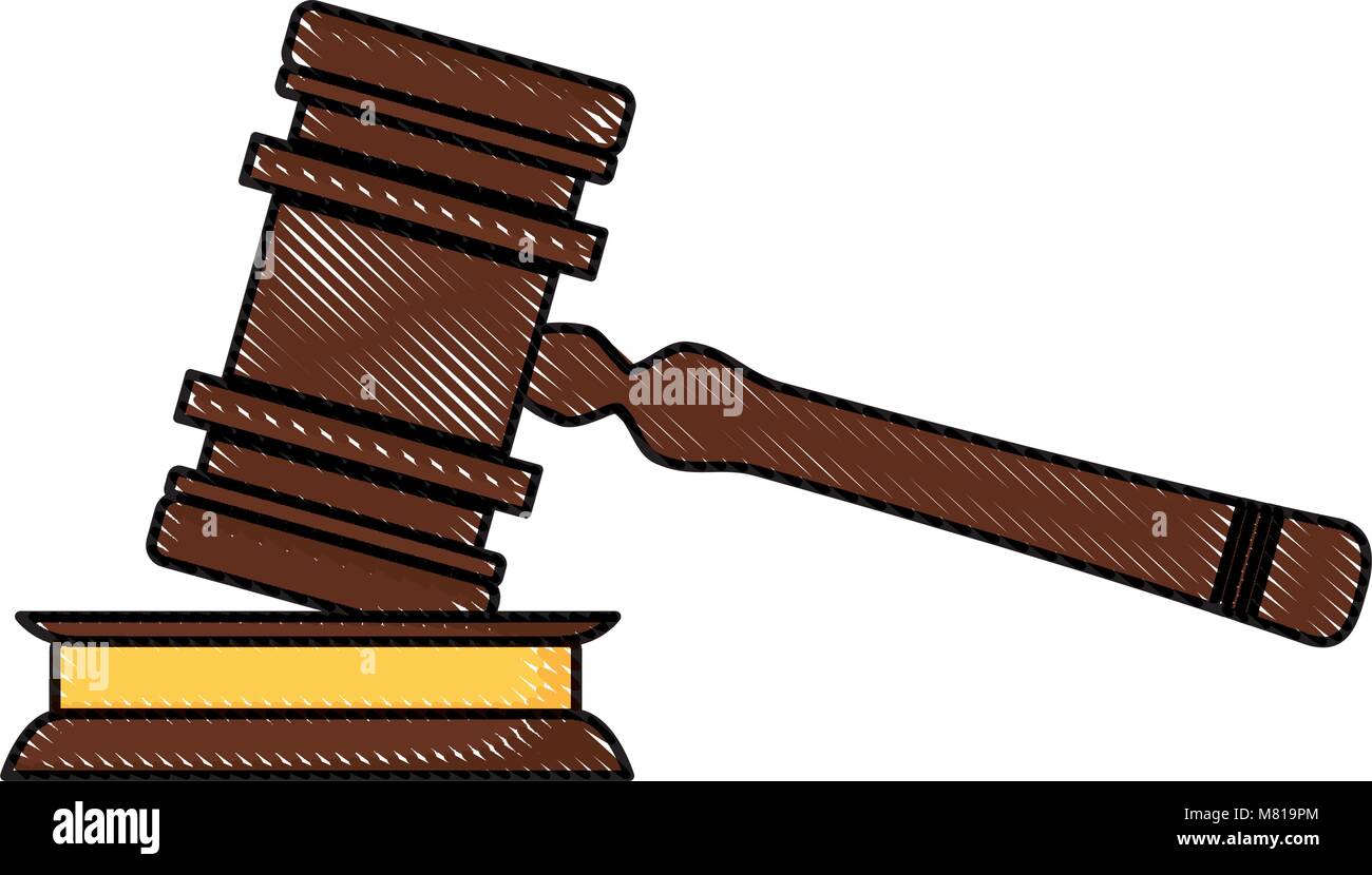 Law hammer icon over white background, colorful design. vector ...