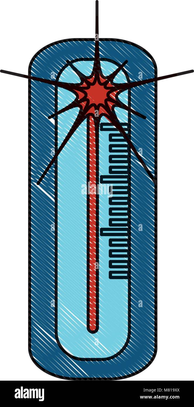 Hot Weather Thermometer icon over white background, colorful design ...