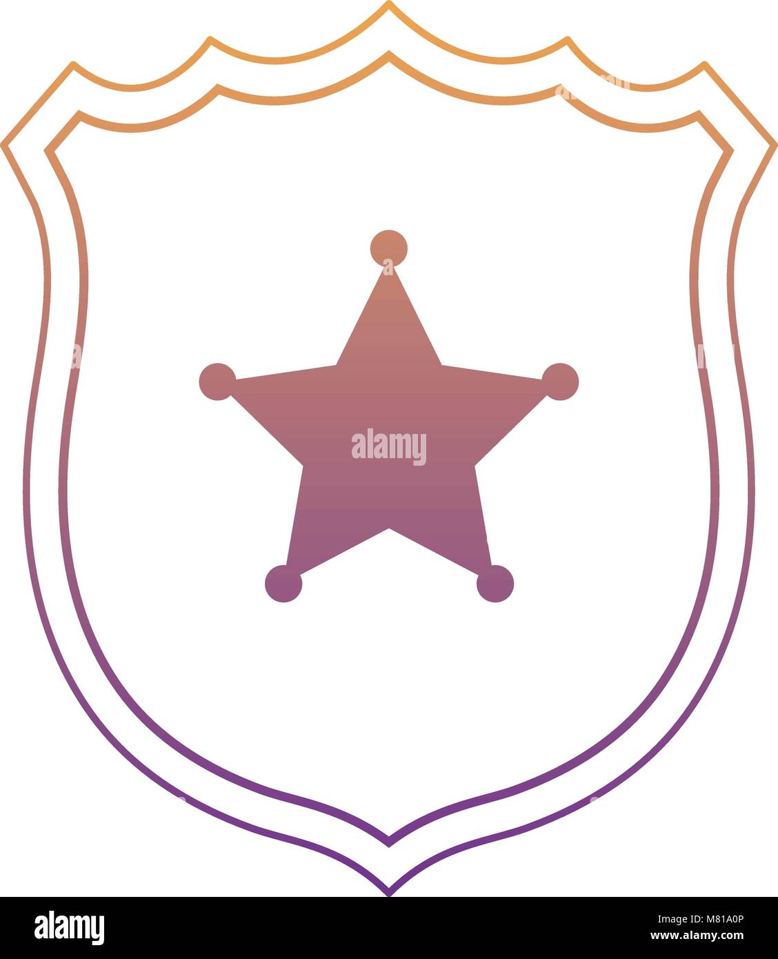 Sheriff shield icon over white background, colorful design. vector ...