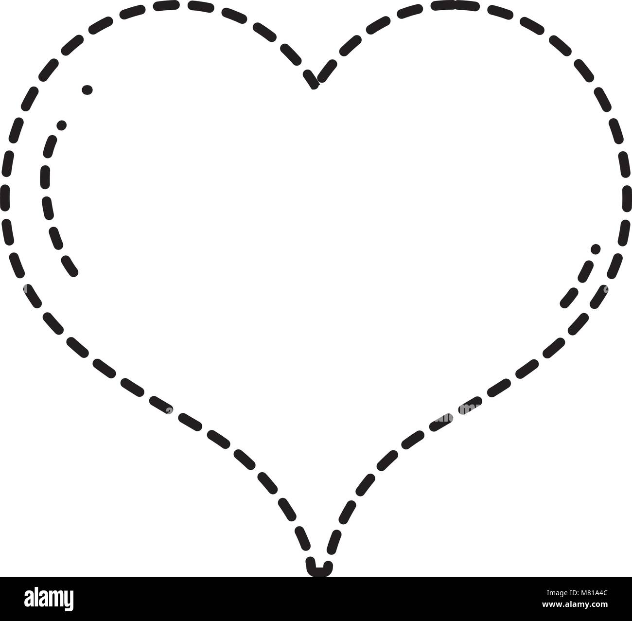 dotted shape heart love symbol of passion art Stock Vector Image & Art ...