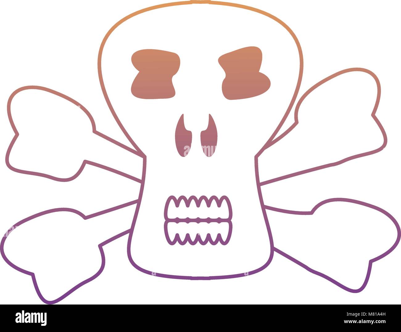 Danger skull icon over white background, colorful design. vector ...