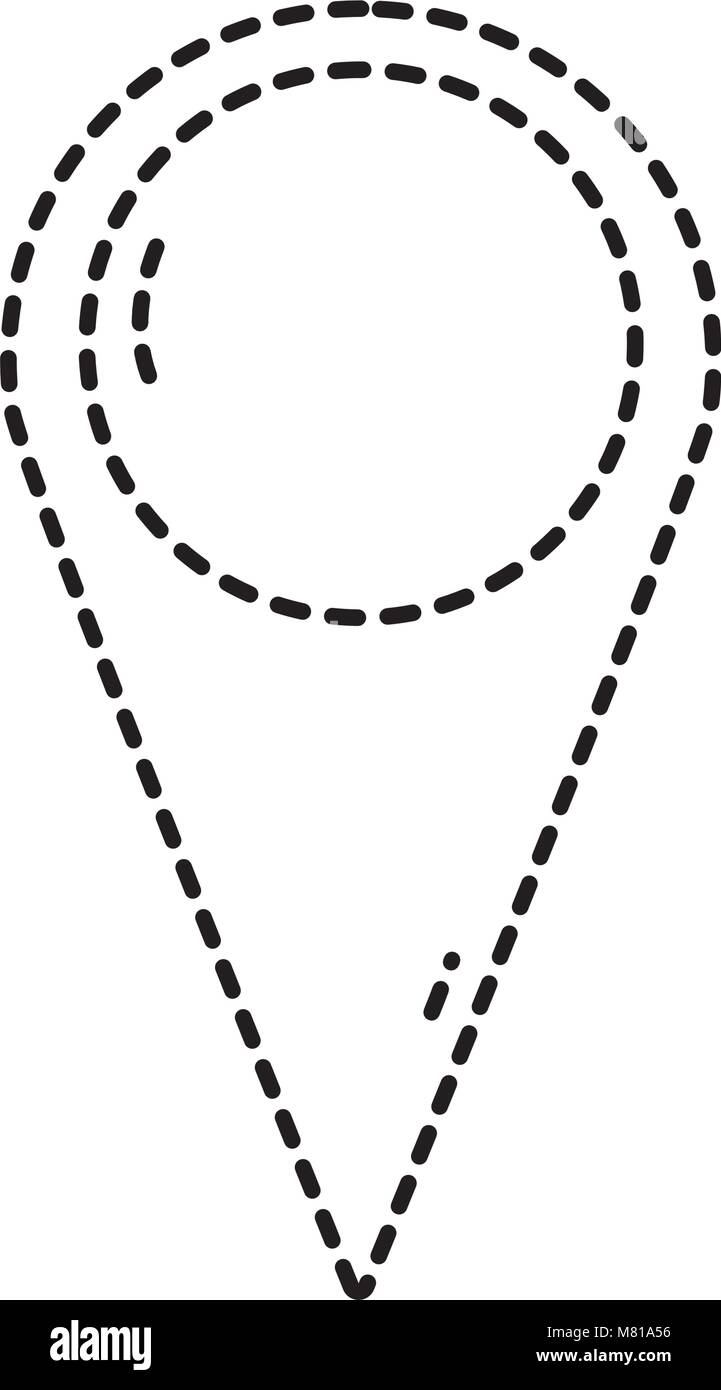dotted shape destination location symbol to explore map Stock Vector ...