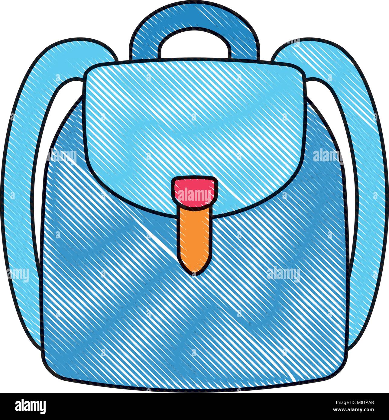 school backpack icon over white background, colorful design. vector ...