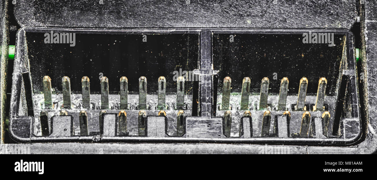 electrical contacts of the old electronic unit Stock Photo - Alamy