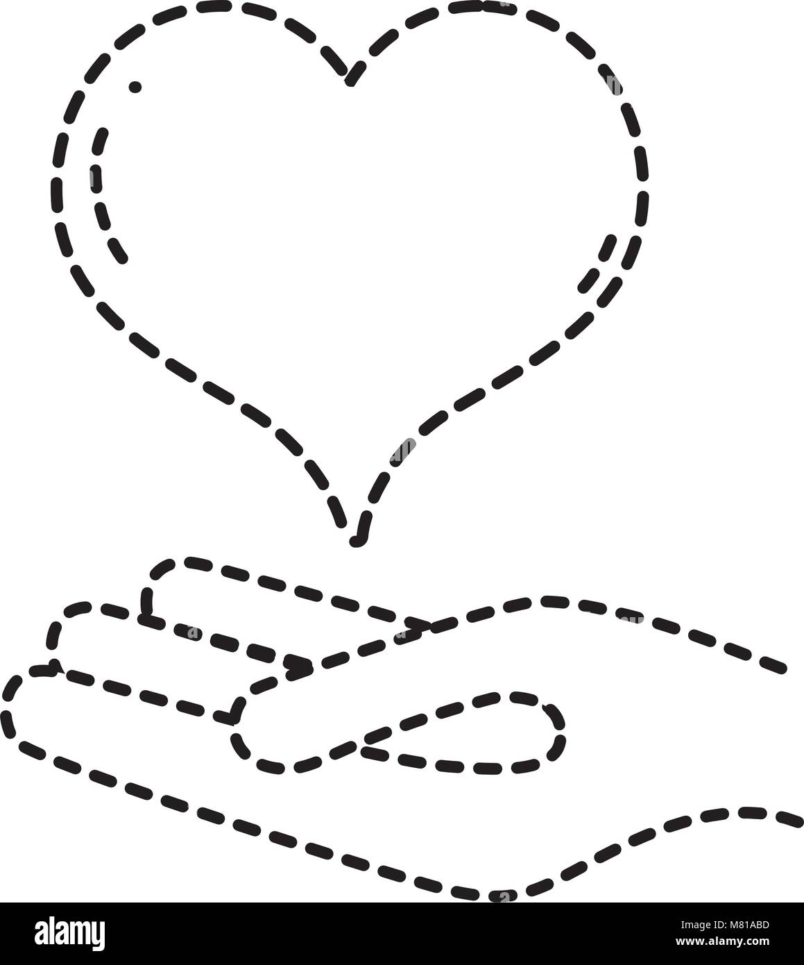 dotted shape hand with heart love symbol of passion Stock Vector Image ...