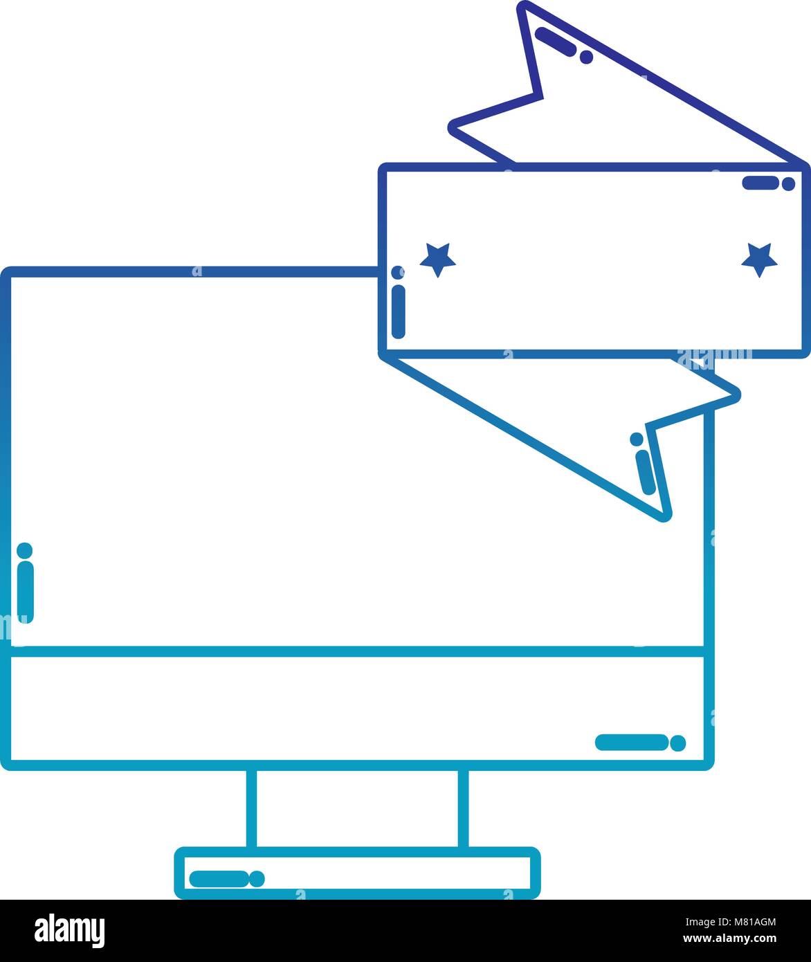 degraded line electronic computer screen technology with label Stock ...