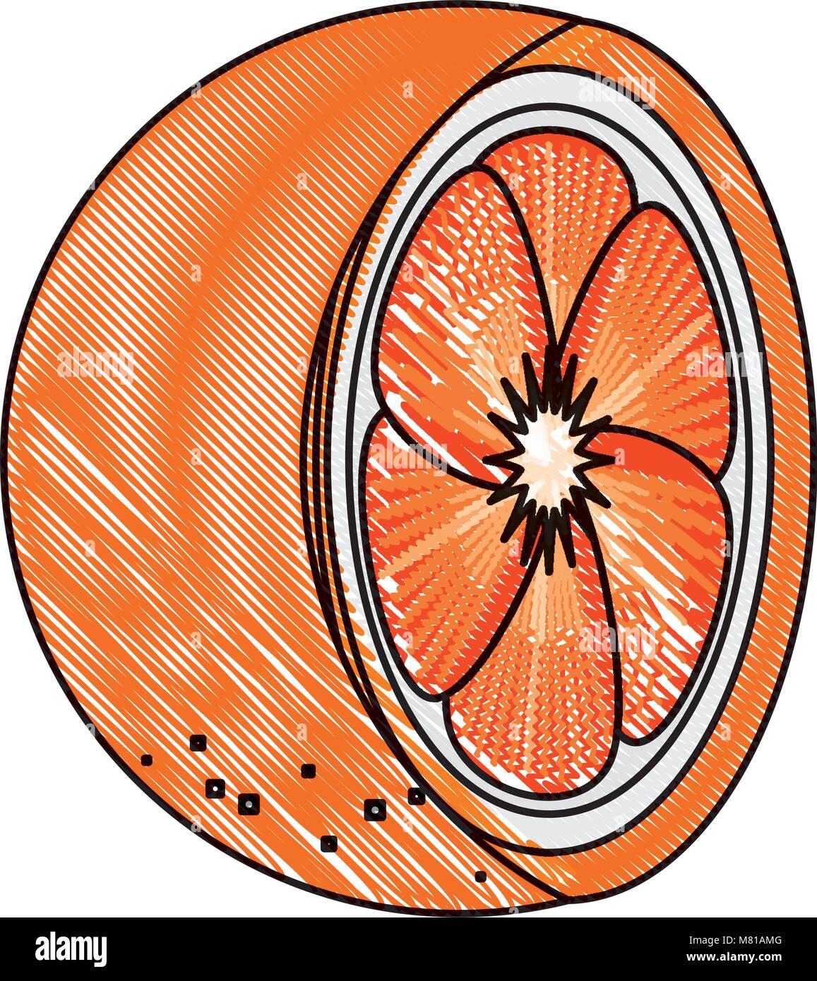 orange slice icon over white background, colorful design. vector ...