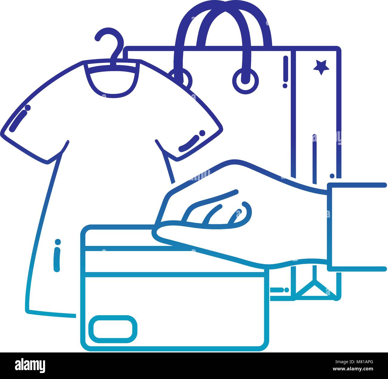 Line dress clothes hand Stock Vector Images - Alamy