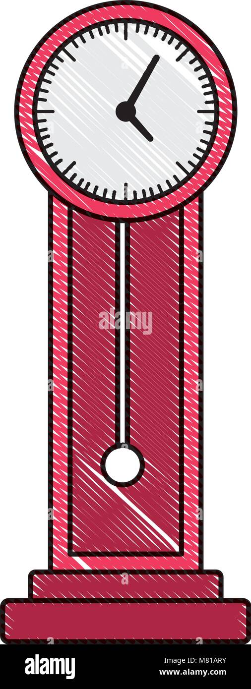 antique clock icon over white background, colorful design. vector ...