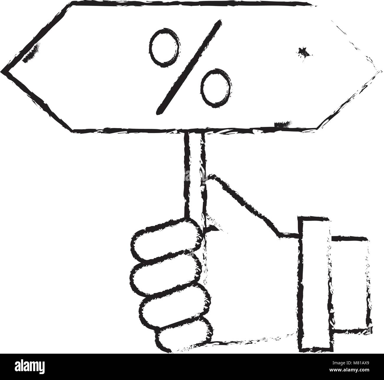 Percentage symbol with arrow Black and White Stock Photos & Images - Alamy