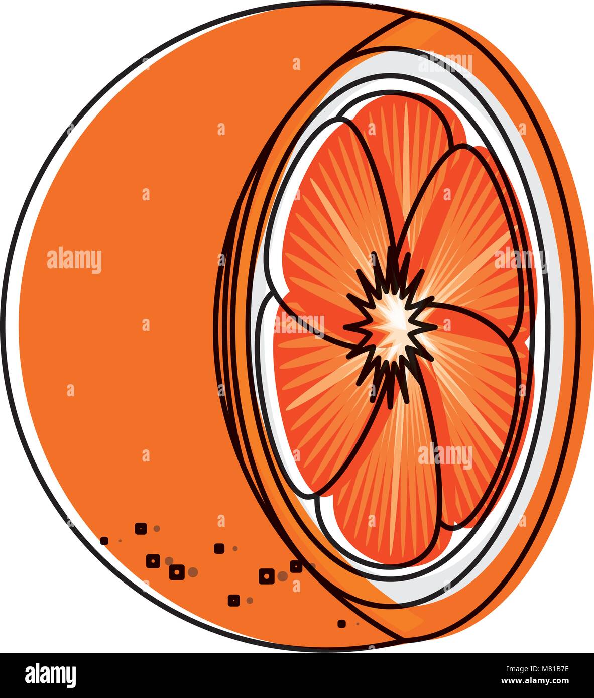 orange slice icon over white background, colorful design. vector ...