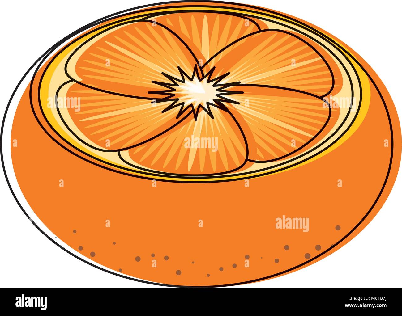 orange slice icon over white background, colorful design. vector ...