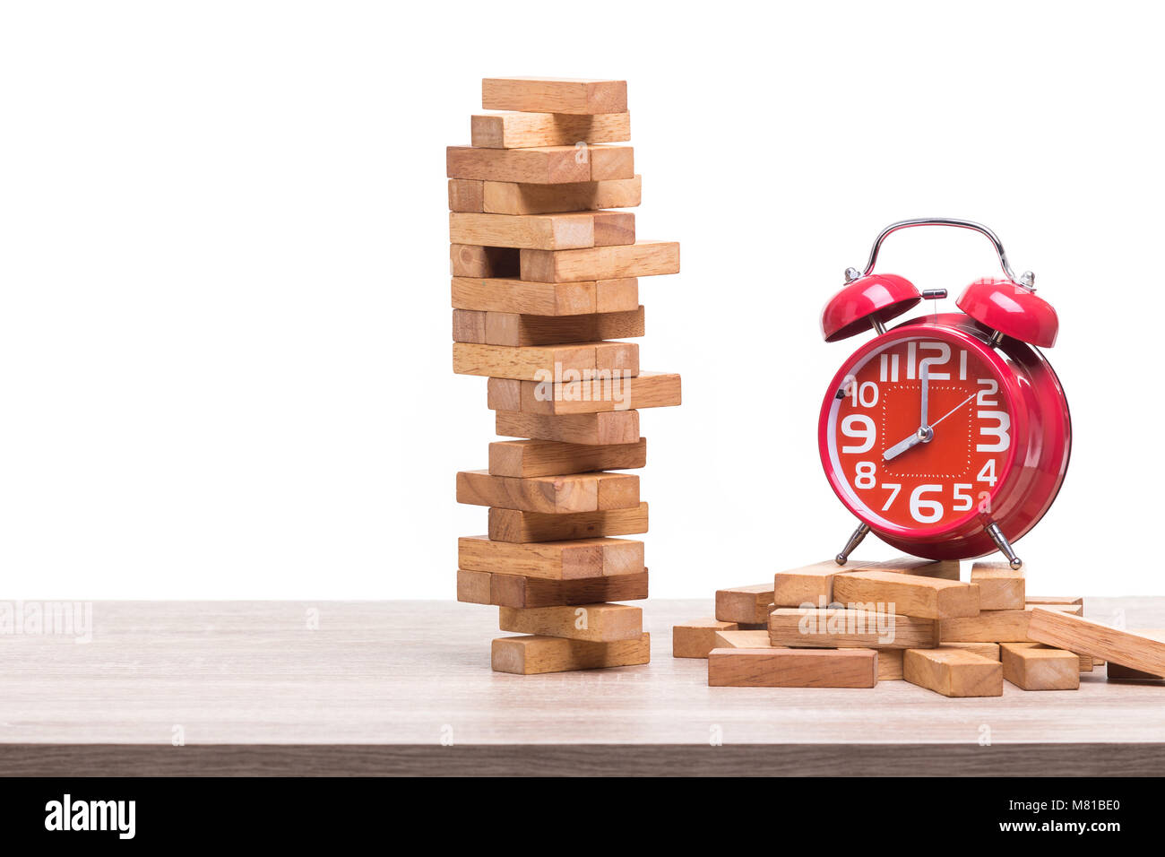 Alarm clock wooden blocks table hi-res stock photography and images - Alamy