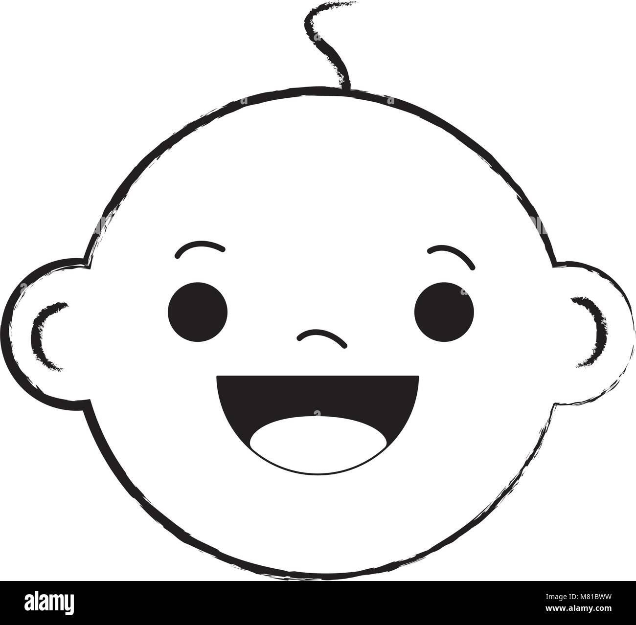 Baby Face Clipart Black And White