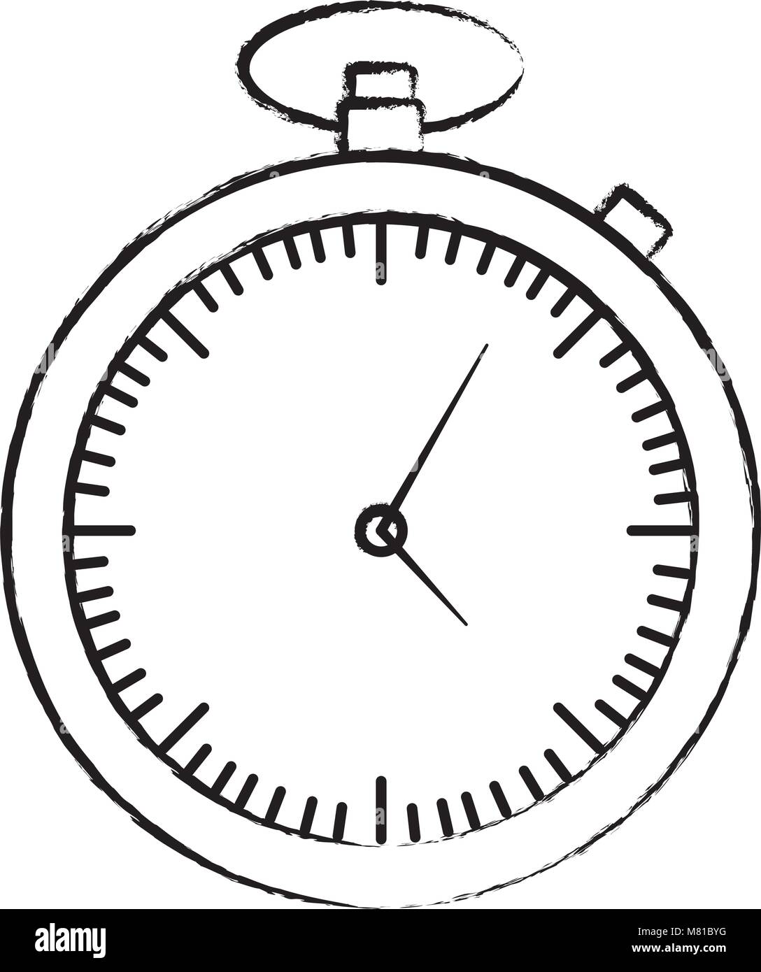 sketch of chronometer icon over white background, vector illustration ...