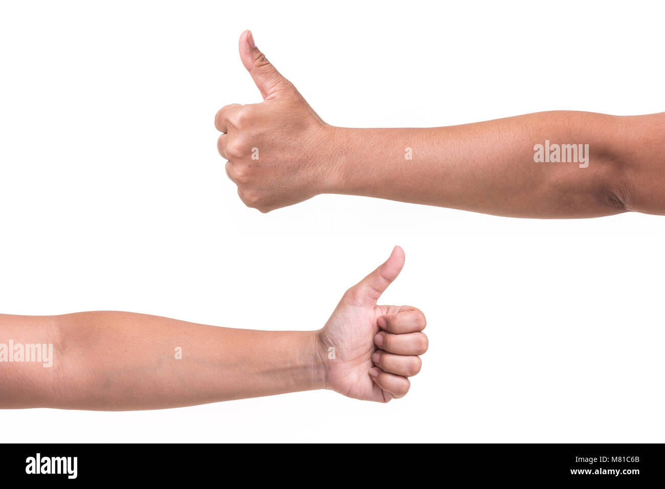 Human hand showing gestures or sign isolated on white background Stock ...