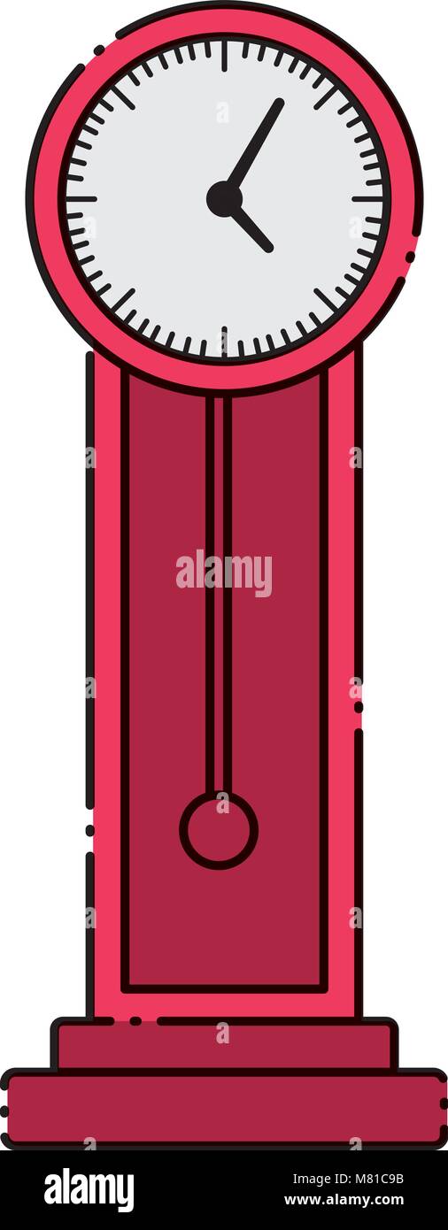 antique clock icon over white background, colorful design. vector ...