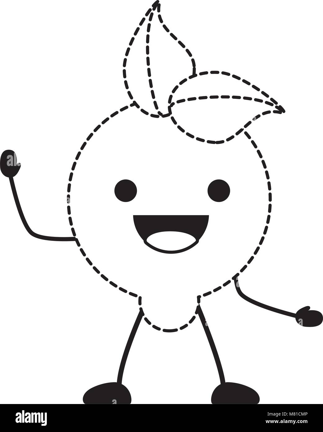 kawaii happy lemon icon over white background, vector illustration ...