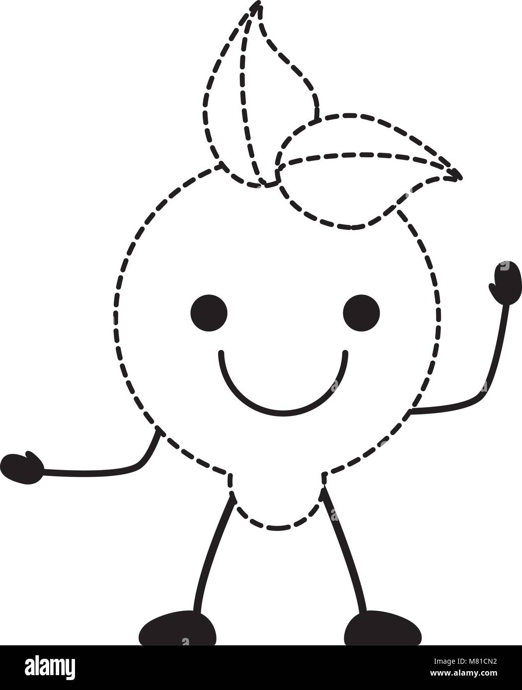 kawaii happy lemon icon over white background, vector illustration ...