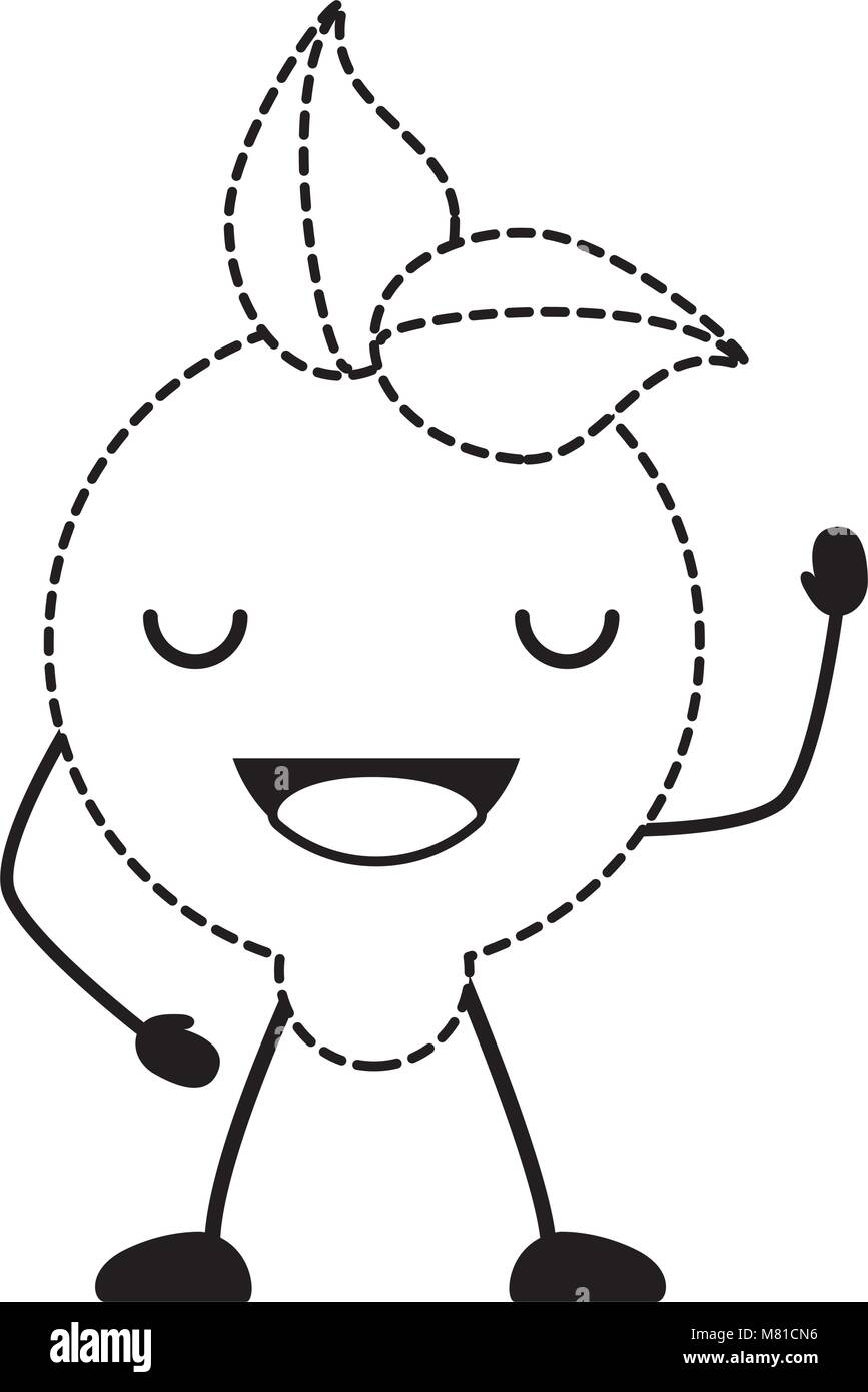 kawaii happy lemon icon over white background, vector illustration ...