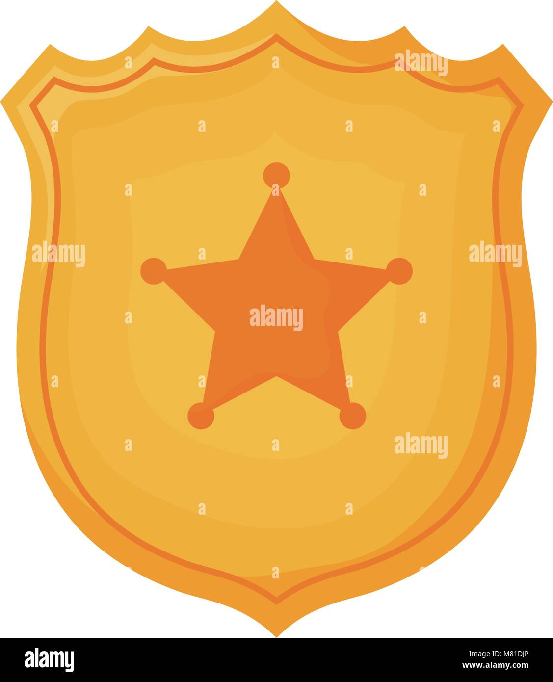 Sheriff shield icon over white background, colorful design. vector ...