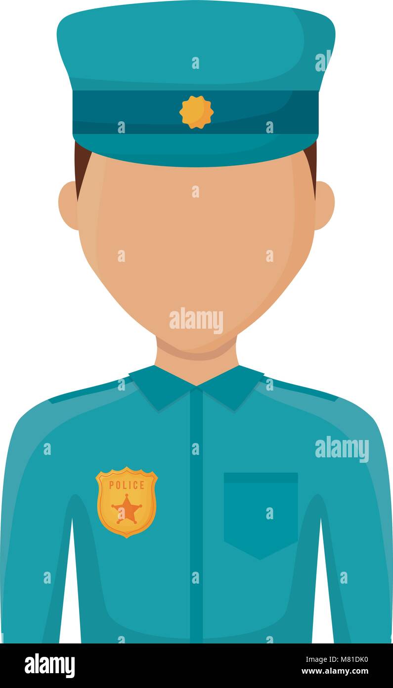 avatar police man icon over white background, colorful design. vector ...