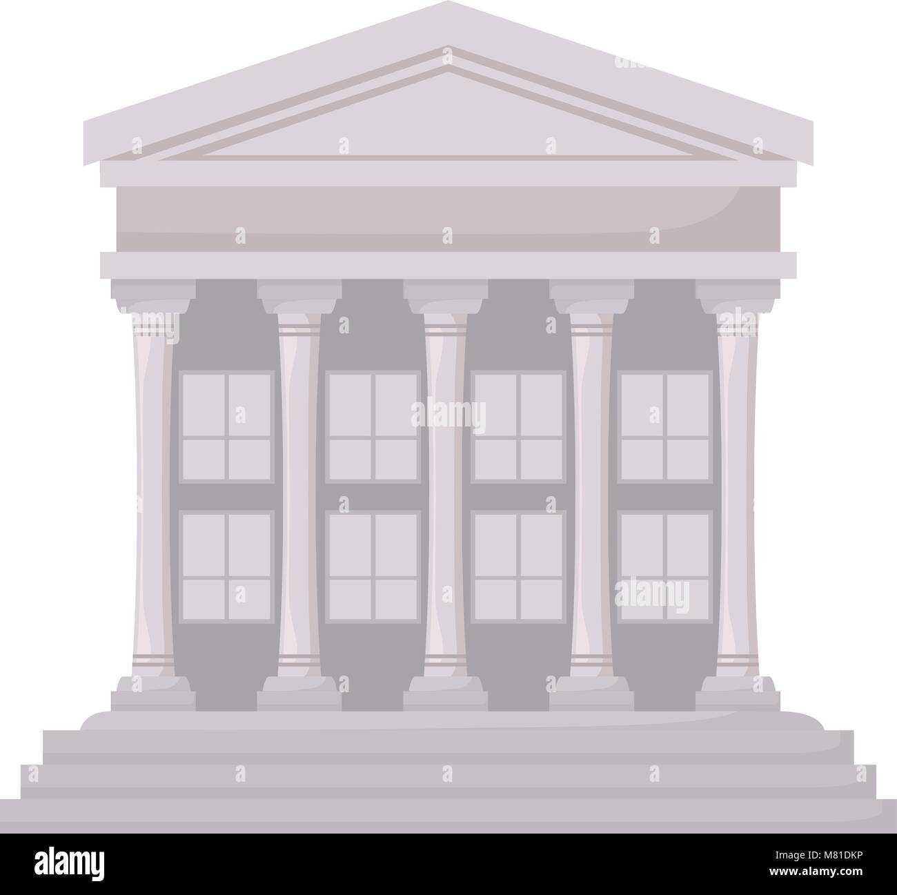 Court building icon over white background, colorful design. vector ...