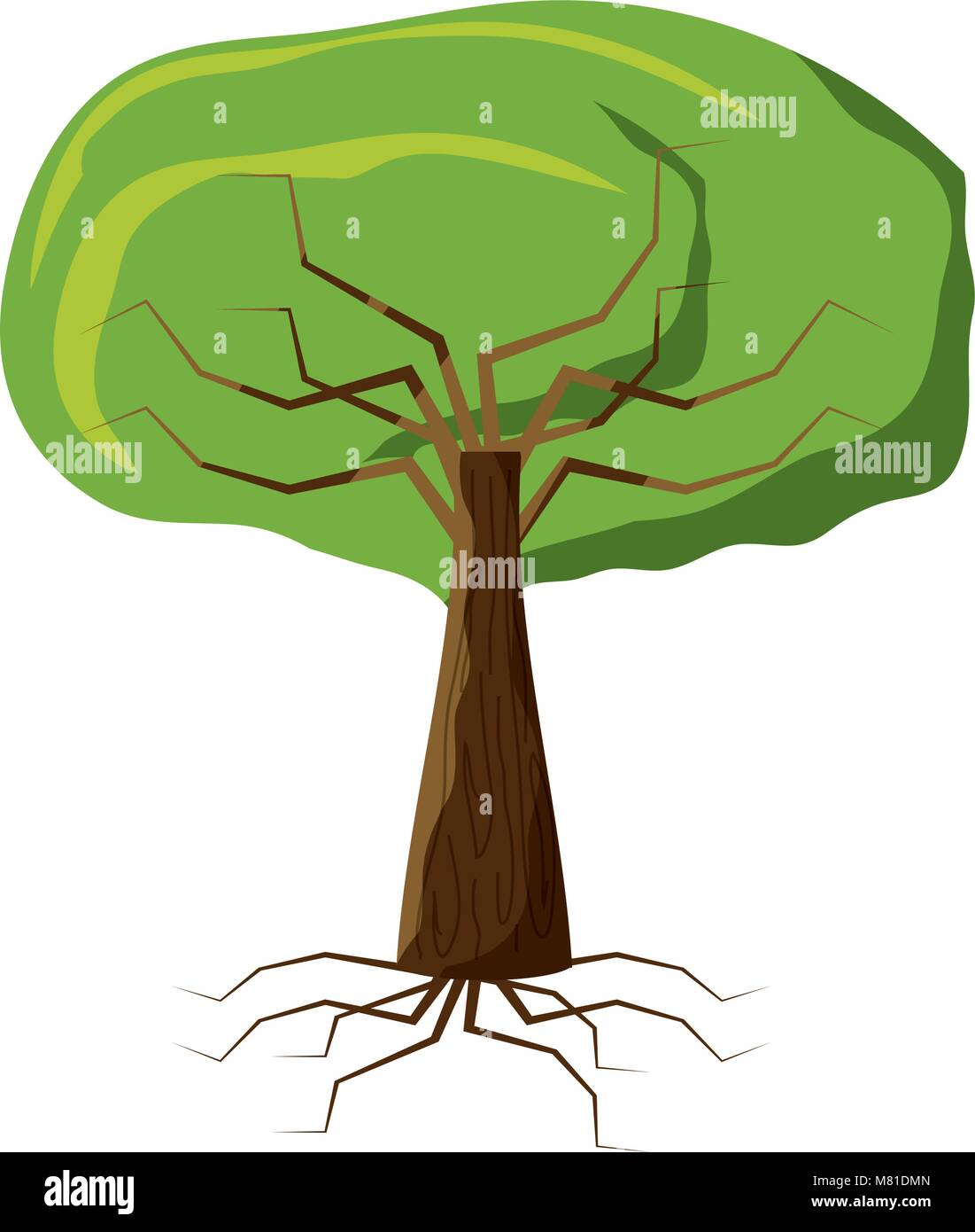 tree with root icon over white background, colorful design. vector ...