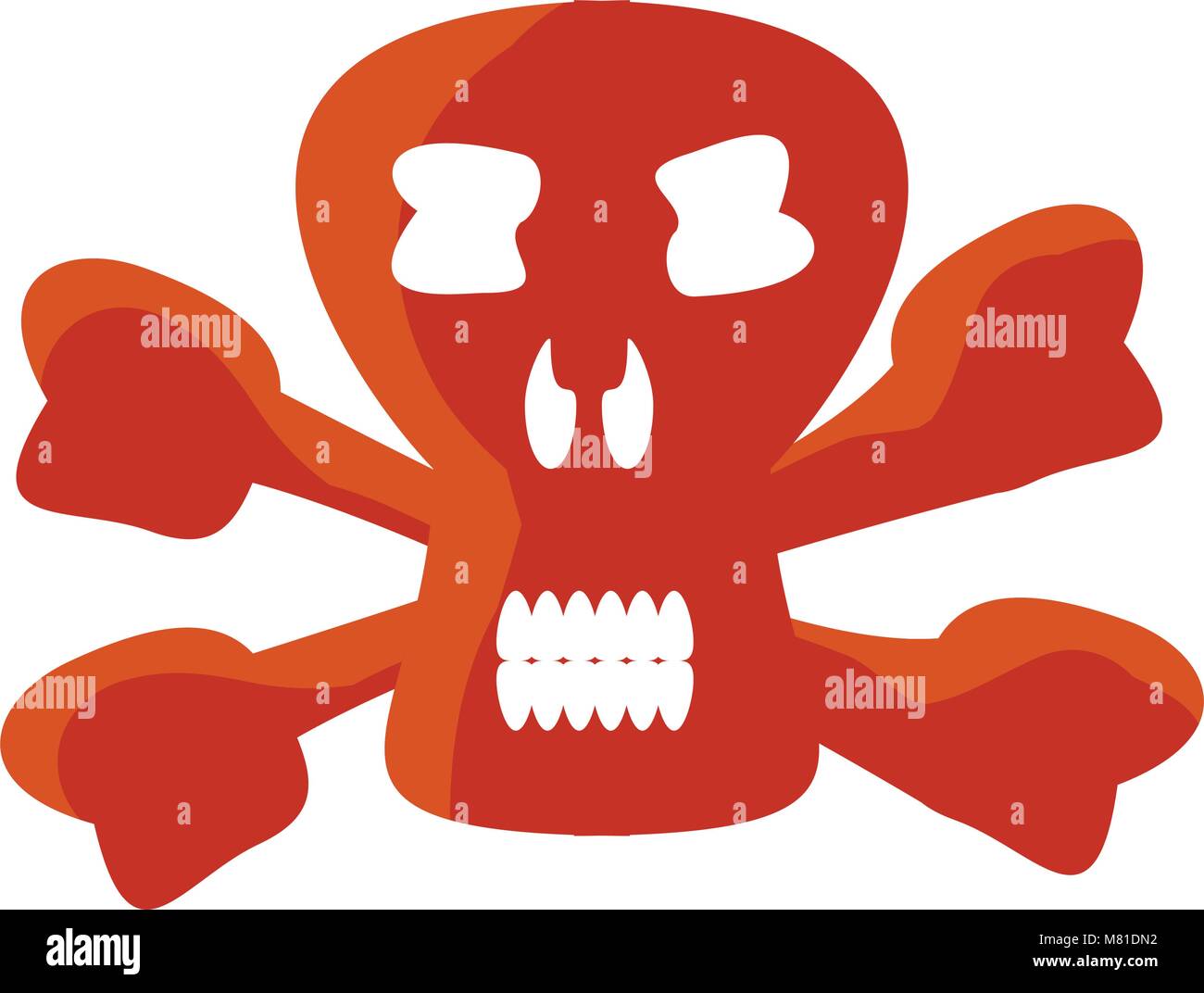 Danger skull icon over white background, colorful design. vector ...
