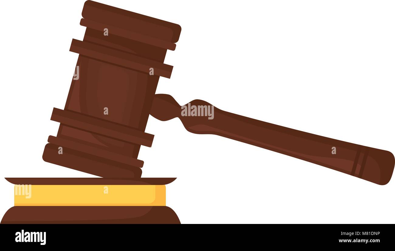 Law hammer icon over white background, colorful design. vector ...