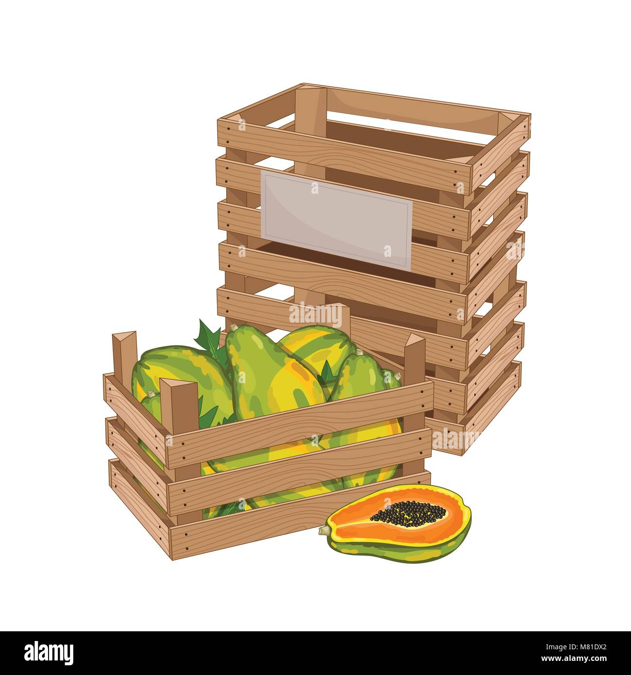 Papaya crate Stock Vector Images - Alamy