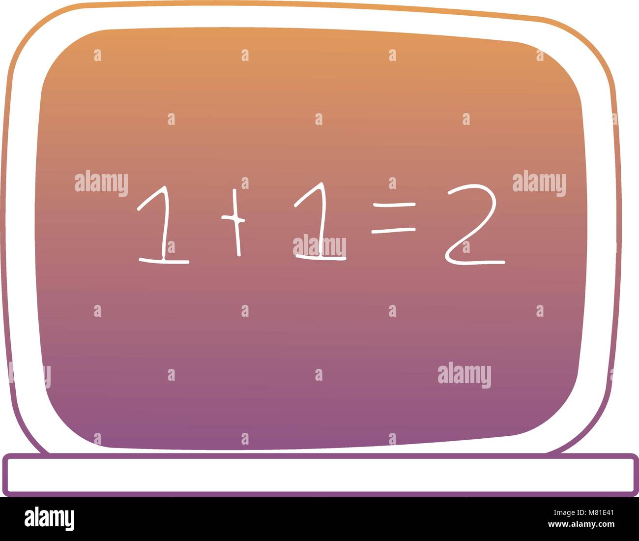 school chalkboard icon over white background, colorful design. vector ...