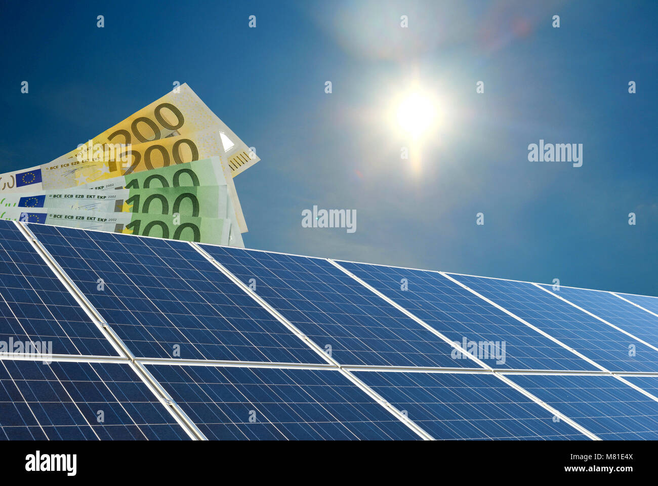 PV electric power price 2 Stock Photo - Alamy