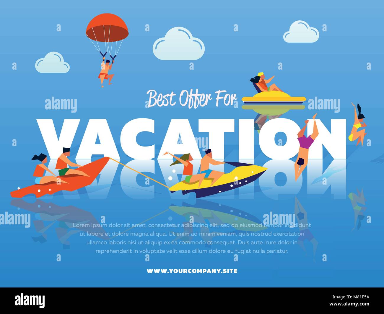 Family vacation at the beach Stock Vector Images - Alamy